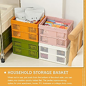 Yardwe Multi-Functional Storage Basket Home Use Sundries Clothes Storage Box Portable Plastic Basket (Orange)