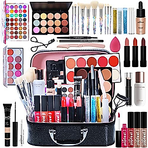 Makeup Kit For Women Full Kit,All-in-one Makeup Holiday Gift Set Include Concealer Eyeshadow Face Powder Palette Lipstick Blush Mascara Foundation- Make Up Kits For Adult Professional And Beginner With Carry Travel Bag