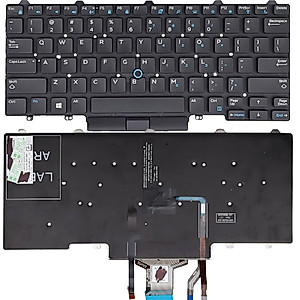 TLBTEK Backlight Keyboard Replacement with Pointer Compatible with Dell Education E5450 E5470 E5480 E7450 P40G E7470 E7480,Latitude 14 5480 5488 5490 5491 7480 7490 Series Laptop