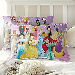 LHASA Cartoon Princess Series Duvet Cover 3 Piece bed set, room personality bedding decor for teens kids (02,Queen 90x90in + 20x30in)