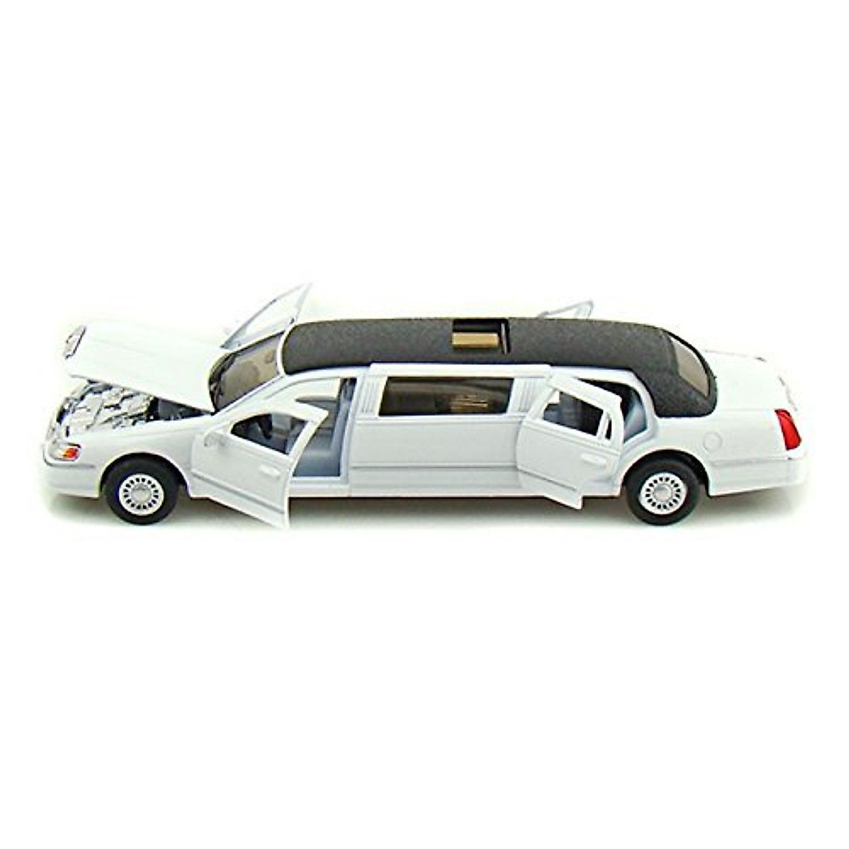 Kinsmart 1/38 Scale Diecast 1999 Lincoln Town Car Stretch Limousine in Color White