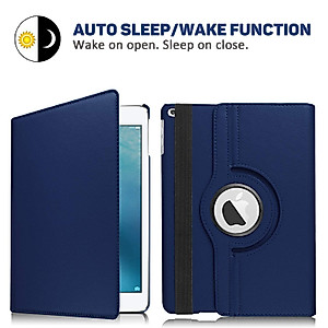 Newraturner Case for iPad 2/3/4 Case - 360 Degree Rotating Stand Smart Case Protective Cover with Auto Wake Up/Sleep Feature for Apple iPad 4, iPad 3 & iPad 2(Navy)