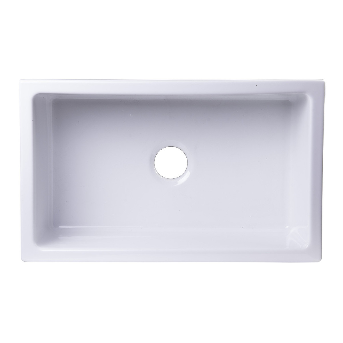 ALFI brand AB3018SB-W Smooth Solid Thick Wall Fireclay Single Bowl Farm Sink, 30", White