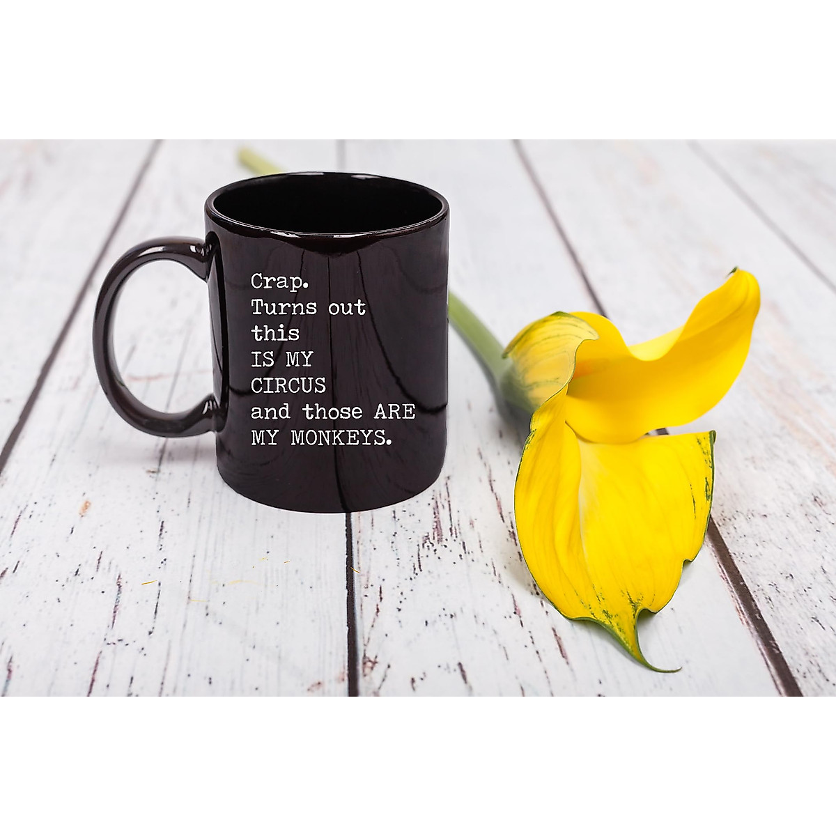Crap Turns Out This Is My Circus And These Are My Monkeys - Best Mothers Day Gifts Idea for Mom, Mother, Mama - Funny Mom Birthday Christmas Presents from Daughter Son - 11oz Black Coffee Mug Tea Cup