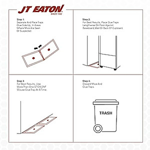 JT Eaton 154 Stick-Em Mini Mighty Glue Boards - Heavy Duty, No-Mess, Child & Pet Safe, 2-Pack