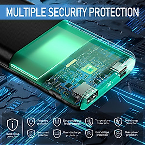 Heated Vest Battery Pack 26800mAh Power bank,22.5W Fast Charge 5v 2a Portable Charger With LCD Display Phone Charger,Dual Input Output USB-C Compatible With Heated Jacket iPhone Samsung iPad etc