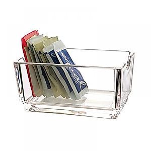 Sizikato 2pcs Clear Acrylic Sugar Packet Holder Square Tea Bag Bowl, 4.3 Inches