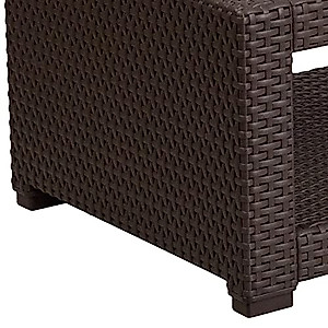 Flash Furniture Seneca Chocolate Brown Faux Rattan Coffee Table