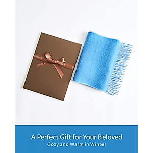 EURKEA 100% Cashmere 2024 Winter Scarf for Women, Fringed Edges, Warm & Soft, Lightweight, Gift Ready, Solid/Plaid/Two-Tone, Black and Burgundy, Free Size