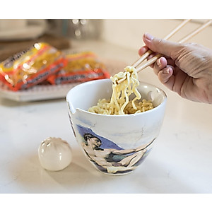 Bowl Bop Sistine Chapel Japanese Ceramic Dinnerware Set | Includes 16-Ounce Ramen Noodle Bowl and Wooden Chopsticks | Asian Food Dish Set For Home & Kitchen | Funny Religious Gifts, Snack Collectible