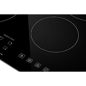 Empava 24” Electric Stove Induction Cooktop with 4 Power Boost Burners Smooth Surface Vitro Ceramic Glass in Black, 24 Inch