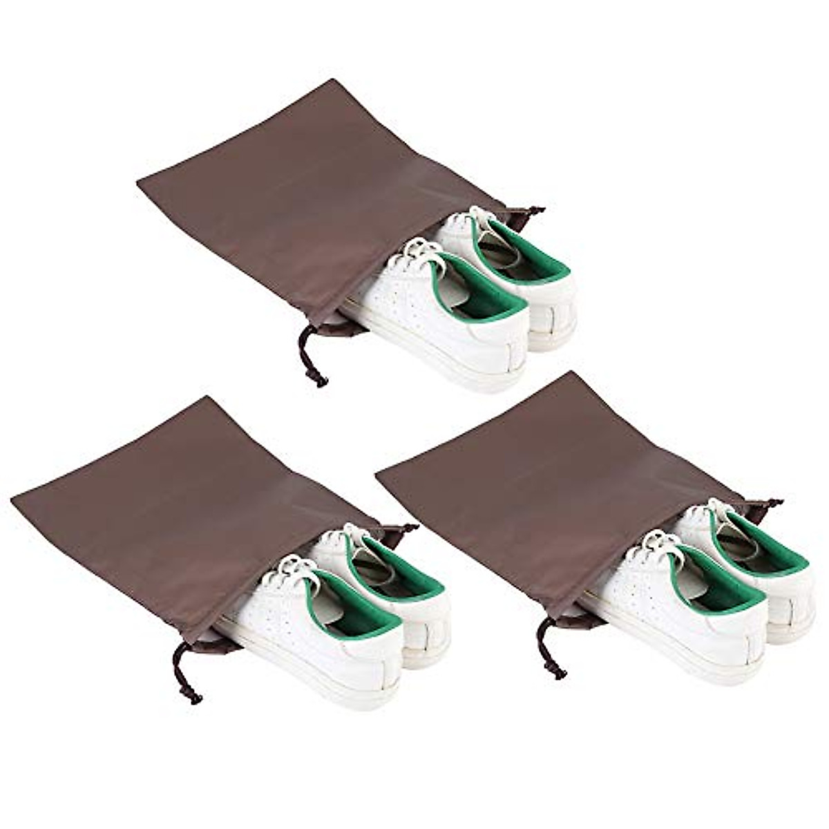 Drawstring Bag,Nylon Drawstring Storage Bags proof Storage Bags for Shoes Clothes Organizer(Coffee)