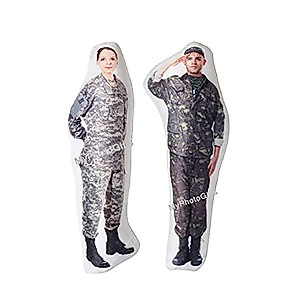 MyPhotoGifts Military Daddy Doll Navy Doll Army Doll Deployment Gift Customized Pillow, Multicolor, 16 inches