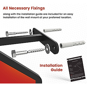 RDX Punching Bag Bracket Wall Mount Hanger, Iron Hook D-shackle Heavy Duty powder coated steel Hanging Stand, Home Boxing MMA Training Gym Fitness Indoor Outdoor Workout, 37CM Length, Holds Upto 130lb