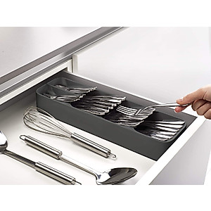 Joseph Joseph Duo 80082 Duo Cleaning & Organisation Cutlery Organiser, Grey