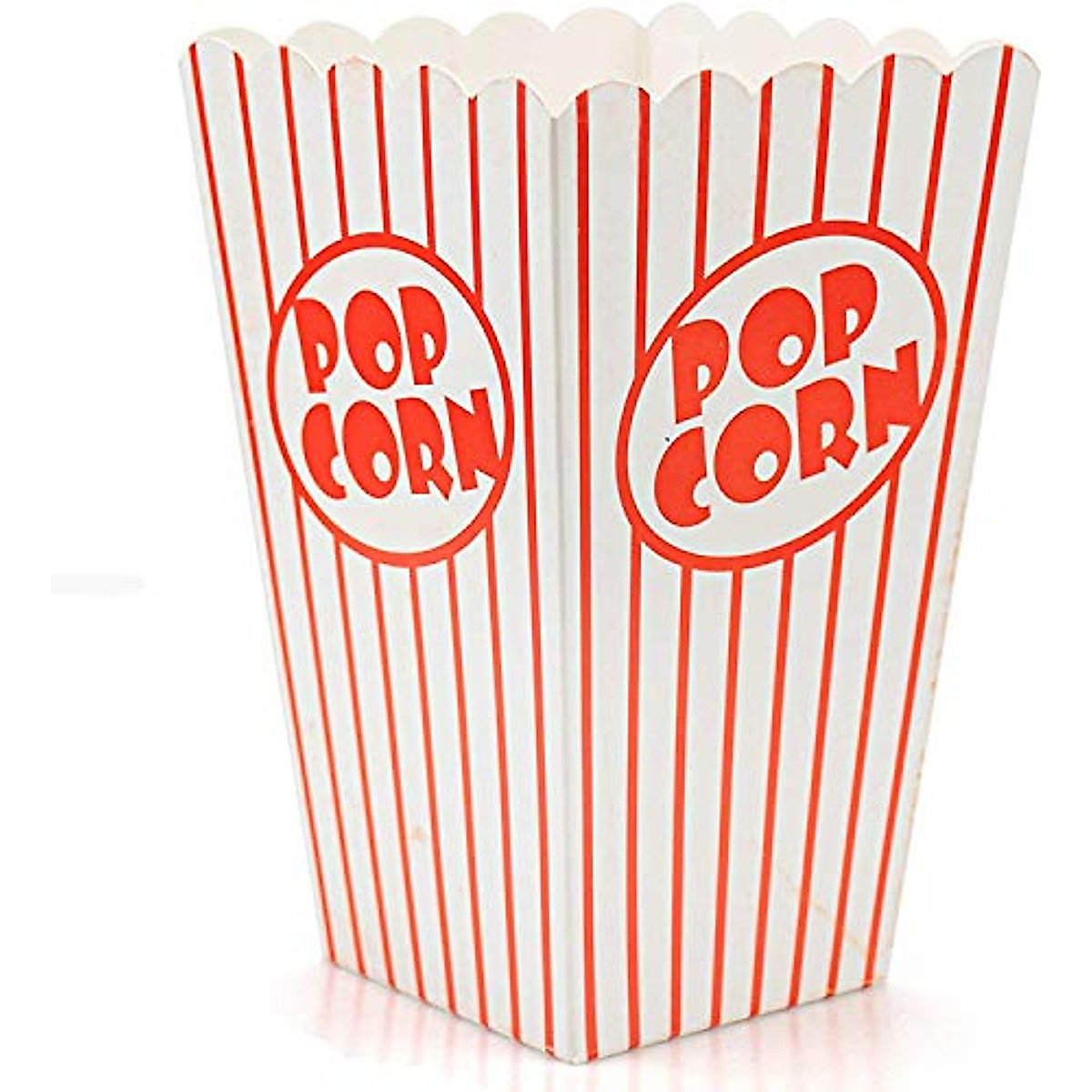 Bekith 100 Pack Paper Open-Top Popcorn Box, Popcorn Containers Striped Red and White, Great for Movie Theater Carnival Party