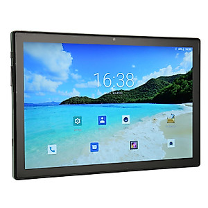 Luqeeg Tablet, 8GB 256GB Front 5MP Rear 13MP Clear Dual Speakers 10.1 Inch 2 in 1 Tablet Green for Travel (US Plug)