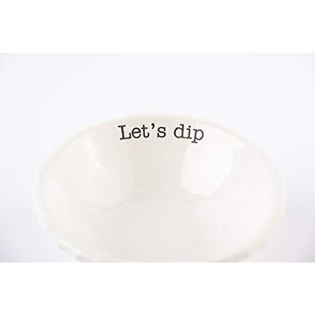 Mud Pie Circa Lets Dip Set, White 2" x 6"