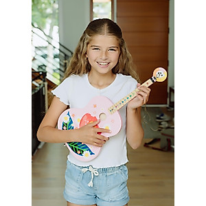 TinkerTar - Pink Floral Acoustic Guitar - The Easiest Way to Start and Learn Guitar - 1 Stringed Toy Instrument for Kids Perfect Intro to Music for Young Kids Ages 3 and up - from Buffalo Games