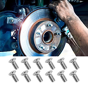 Kewucn 12 PCS Stainless Steel Brake Disc Rotor Screws for Front and Rear, OEM 93600-06014-0H Replacement Accessories, Retaining Screws Set for K3, City, Civic, Accord, Odyssey