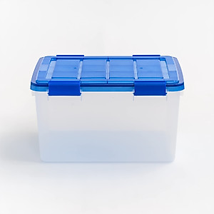 IRIS USA 4Pack 46.6qt WEATHERPRO Airtight Plastic Storage Bin with Lid and Seal and Secure Latching Buckles