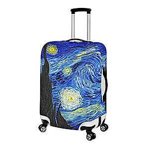 Ystardream Van Gogh Starry Night Travelling Luggage Cover Washable Suitcase Protector Anti-scratch Suitcase Cover Colorful Luggage Suitcase Protective Cover Fits20 inch Inch