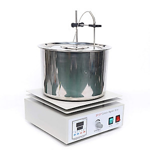 10L Thermostatic Magnetic Stirrer Digital Heating Lab Mixer Lab Thermostat 0-1400Rpm Heat-Gathering Magnetic Stirrer Water Oil Bath 400℃ Thermostat Tool with Hot Plate