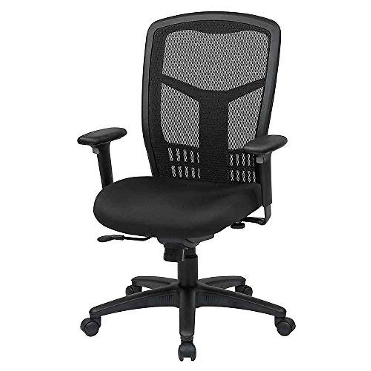Office Star ProGrid High Back Manager's with Adjustable Seat Height, 2-to-1 Synchro Tilt Control and Seat Slider, Coal FreeFlex Fabric