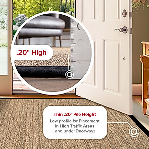 nuLOOM 2'6"x8 Elijah Seagrass Area Rug, Black, Solid Farmhouse Style, Cotton Bordered, Basketweave, Natural Fiber, For Bedroom, Dining Room, Living Room, Hallway, Office, Kitchen, Entryway