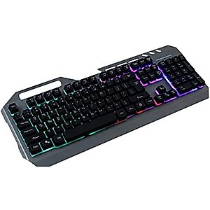 HJJWL Gaming Keyboard, USB Colorful Rainbow LED Backlit Wired Esport for Laptop/Notebook/Desktop PC (Black),Colour Name:Black (Color : Black)