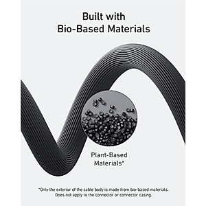 Anker 543 USB C to USB C Cable (100W 6ft), USB 2.0 Bio-Based Charging Cable USB-C to Lightning Cable, 541 Cable (6ft), MFi Certified, Bio-Based Fast Charging Cable (Phantom Black)