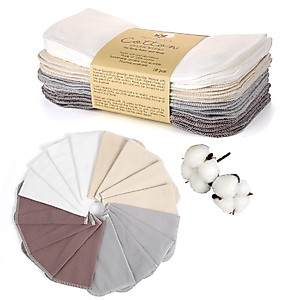 haakaa Reusable Cotton Cloth Wipe - Ultra Soft Absorbent Baby Diaper Wipe|Washable Home Kitchen Cleaning Rags|Safe Personal Baby Care Tissue -16PK Size L