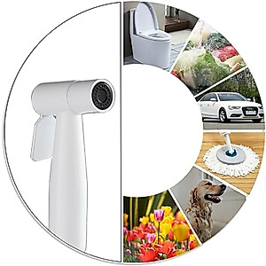 Wall Mounted Toilet Hand Shower, White Toilet Hand Shower Kit, Toilet Hand Shower, Handheld Bidet Sprayer for Toilet, Bidet Flush Toilet Spray Booster, White A