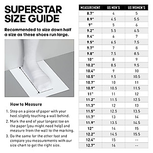 adidas Originals mens Super Star Sneaker, White/Black/White, 11 US