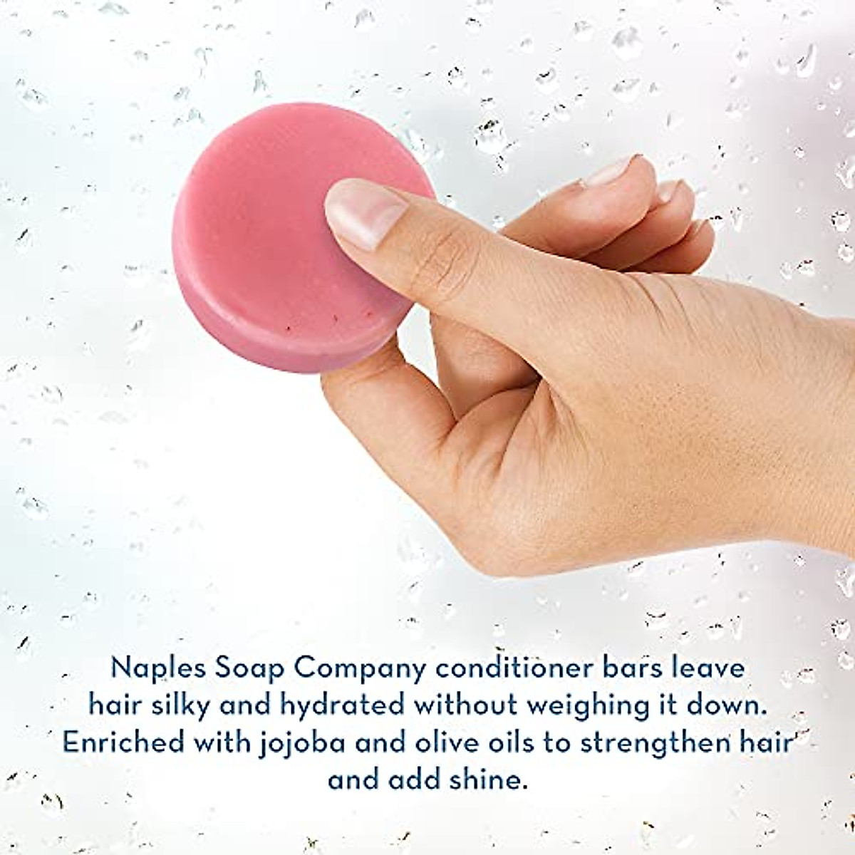 Naples Soap Company, Protein Enriched, 50-75 Use, Solid Hair Conditioner Bar, Eco-Friendly Haircare, Helps Ensure Vibrant, Healthy Hair, All Hair Types, Sunkissed, 1oz