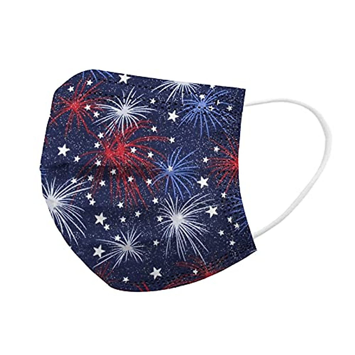 50 Pcs Adults American Flag Disposable Face_Mask Patriotic 4th of July Stars and Stripes Patterned 3 Ply Safety Paper_masks Earloop Anti-PM2.5 Independence Day Veterans Memorial Day Face Coverings #19