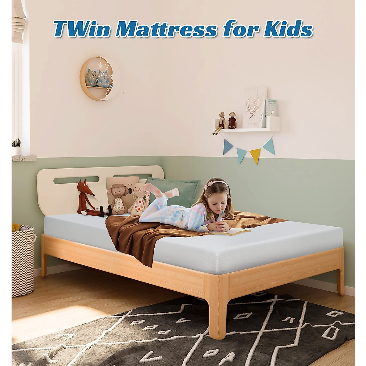 Dkeli Twin Mattress, 8 Inch Gel Memory Foam Mattress for Cool Sleep & Pressure Relief, Medium Firm Single Twin Mattress for Kids, Bed-in-a-Box, CertiPUR-US Certified