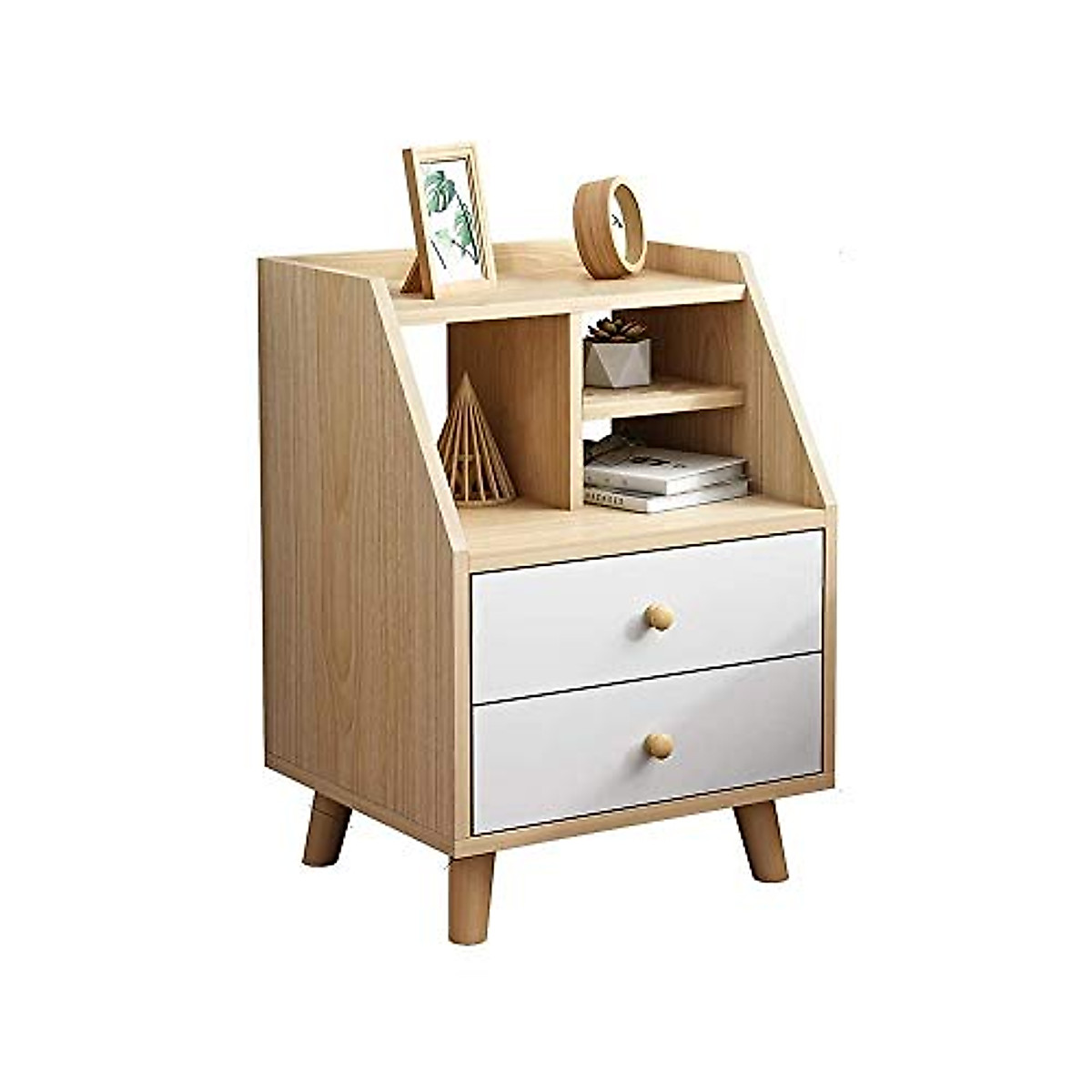 SJYDQ Contracted and Contemporary Bedside Table Shelf Nordic Small Bedroom Receive Store Content Simple and Economical