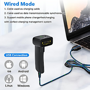 2D Barcode Scanner,Alacrity USB Wired Handheld QR Code Scanner Reader,Plug and Play,Compatible with Windows,Mac,Android,Linux,Work with PC,POS Machine,Laptop in Retails,Book Store,Pharmacy