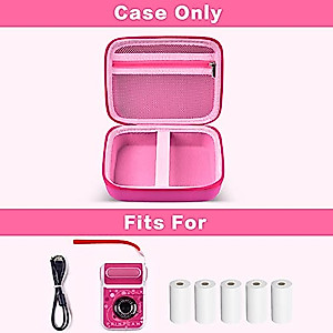 casmilee Kids Instant Camera Case Compatible with VTech/KidiZoom PrintCam & Thermal Rolls Print Camera Refill Paper, Creator Cam Accessories Travel Storage- Bag Only (Pink)