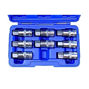 1/2-Inch Drive Jumbo Hex Bit Socket Set, S2 Steel | 8-Piece Set | SAE & Metric …