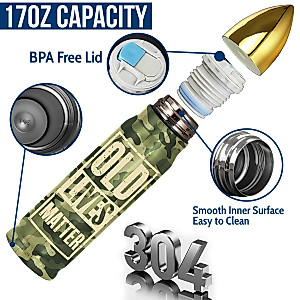 Limima Gift for Old Men, Old Lives Matter Bullet Tumbler, Birthday - Retirement - Fathers day Gift for Old Men, Valentine Gift for Grandpa - Dad - Husband, 60th - 70th - 80th Birthday Gift for Old Men