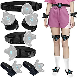 Skywin VR Tracker Belt Tracker Hand, Feet and Leg Strap Bundle for HTC Vive System Tracker Pucks (1Belt, 2 Hands. 2 Feet, 2 Leg)