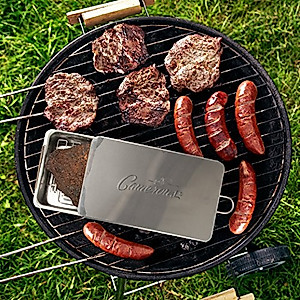 Indoor Outdoor Stovetop Smoker - Stainless Steel Smoker Box w/ Oak Wood Chips & Recipes- Works On Any Heat Source, Indoor Stovetop or Outdoor BBQ Grill-Great Fathers Day Gift & Grilling Gift for Men