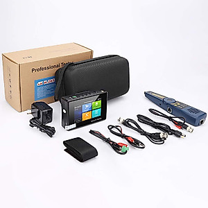 WSDCAM CCTV Tester with Wire Tracker, 4 Inch Portable Wrist IP Camera Tester CCTV Tester 4K H.265 IP CVBS CVI TVI AHD Analog Camera Tester with POE/IP Discovery/Camera Test Report