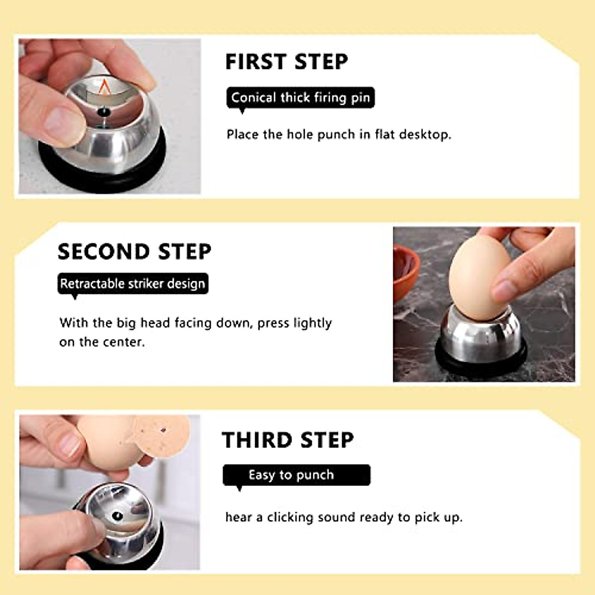 Egg Piercer, Stainless Steel Needle Egg Punch, Egg Piercer Hole Seperater Bakery Kitchen Tools, Dishwasher safe