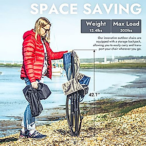 Dowinx Folding Rocking Camping Chair, Portable Outdoor Rocker for Patio, Garden, Lawn, Supports up to 300 lbs, Black