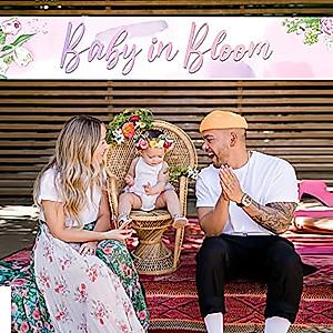 Baby In Bloom Large Banner Sign Backdrop,Welcome Baby Party Decorations Supplies,Baby Shower Decor For Baby Boy Or Girl Baby Shower Decorations 9.8x1.6ft