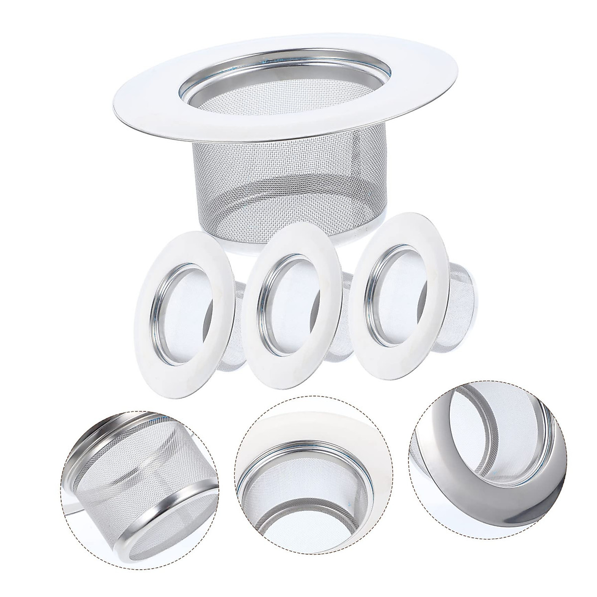 Veemoon 4pcs Sink Strainer Bathtub Drain Stainer Strainer Sink Filter Drain Kitchen Sink Drain Tub Strainer Mesh Filter Mesh Strainer Drain Catcher Kitchen Drain