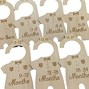 Milageto 7X Baby Closet Size Dividers, Baby Closet Organizer,Durable Baby Closet Dividers from Newborn to 24 Months for Any Nursery Decor, Style B